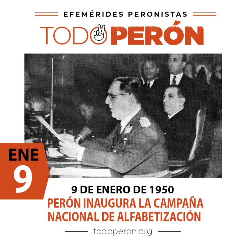 9 DE ENERO DE 1950 /PERÓN INAUGURA LA CAMPAÑA NACIONAL DE ...